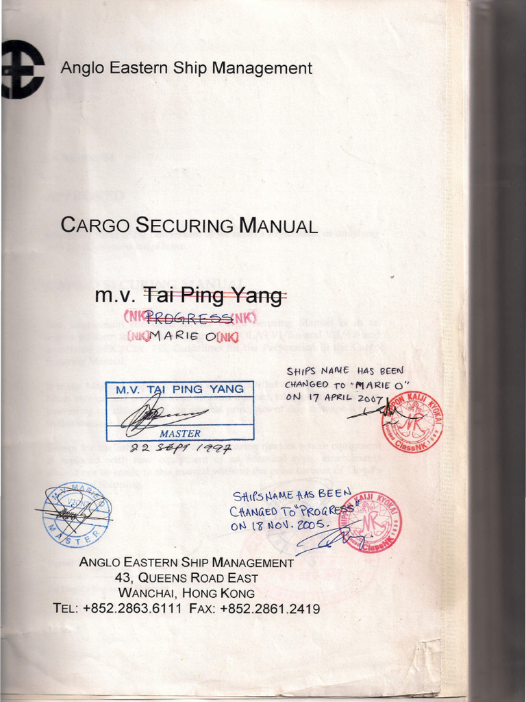 Cargo Secuing Manual | PDF
