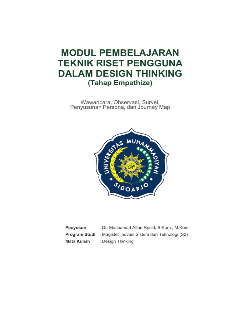 Modul - Ajar - Teknik Riset Pengguna Dalam Design Thinking | PDF
