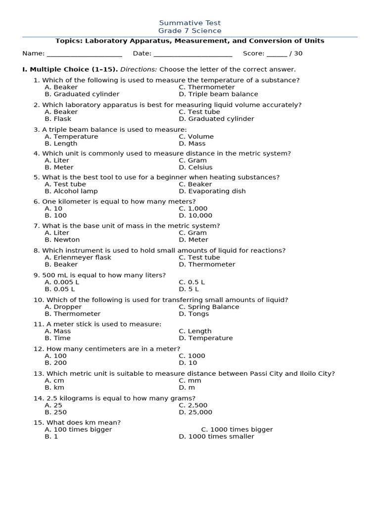 Summative Lab App, Measurement and Conversion | PDF | Litre | Temperature