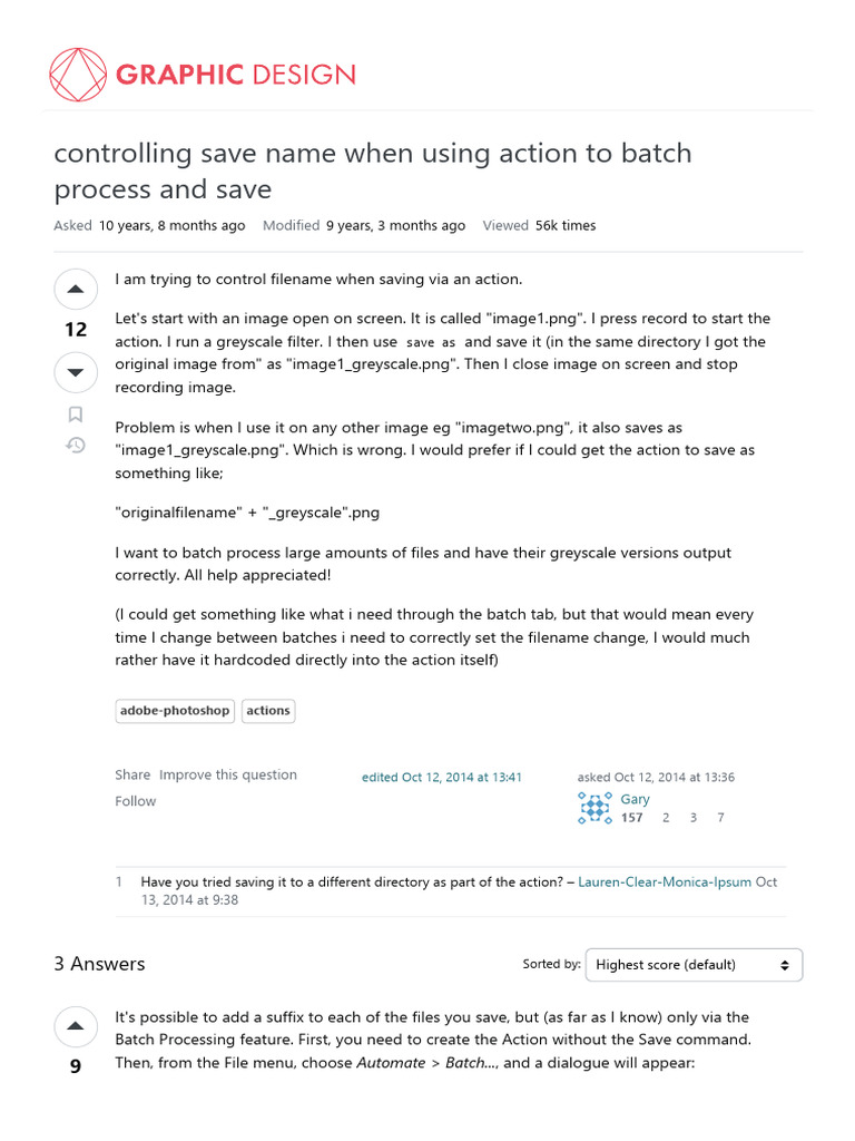 Adobe Photoshop - Controlling Save Name When Using Action To Batch ...