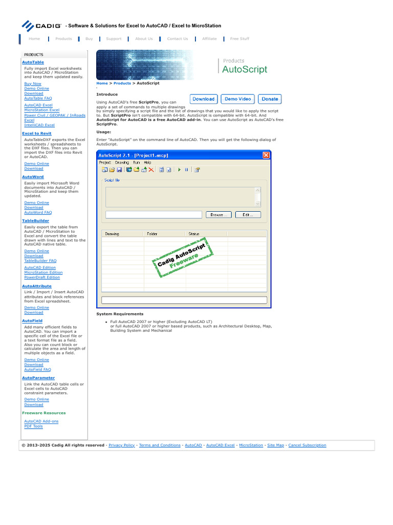 AutoCAD Script Pro 64 Bit - (Cadig AutoScript) - Freeware | PDF ...