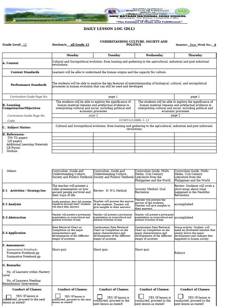 Daily Lesson Log for Culture & Math | PDF | Monopoly | Elasticity ...