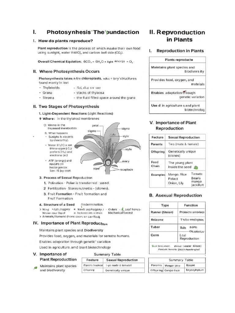 Photosynthesis and Plant Reproduction Scribd | PDF