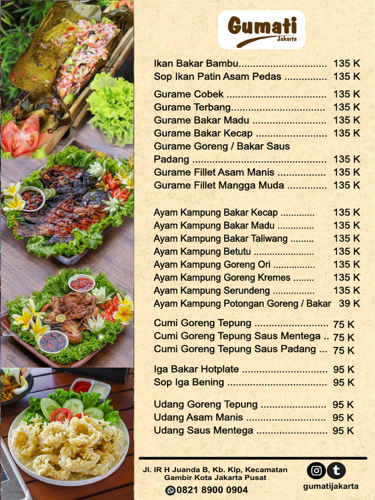 Menu Gumati Jakarta (Alacarte) | PDF