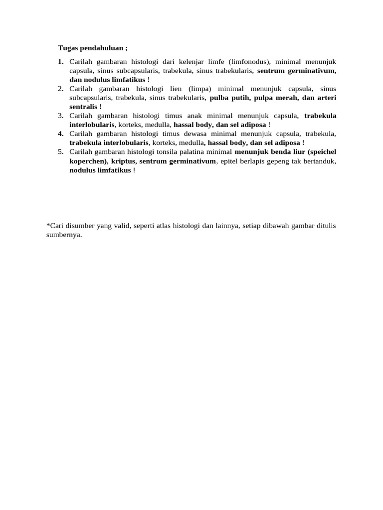 Tugas Pendahuluan Histologi Limfoid | PDF
