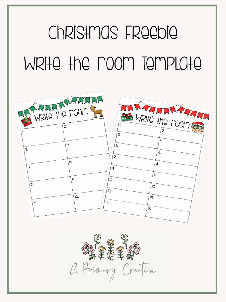 Christmas Freebie Write The Room Template | PDF | Chess Theory | Chess