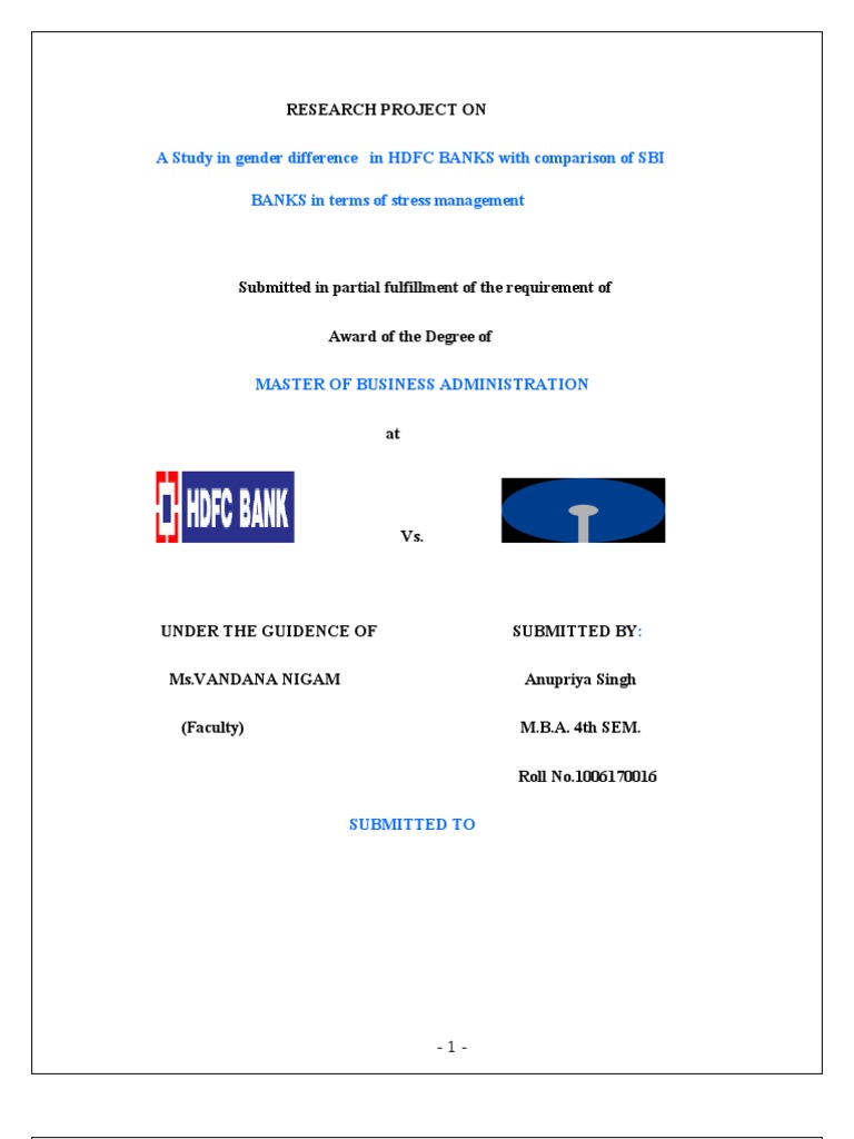 Gender Differences in Stress Management in Banks | PDF | Stress ...