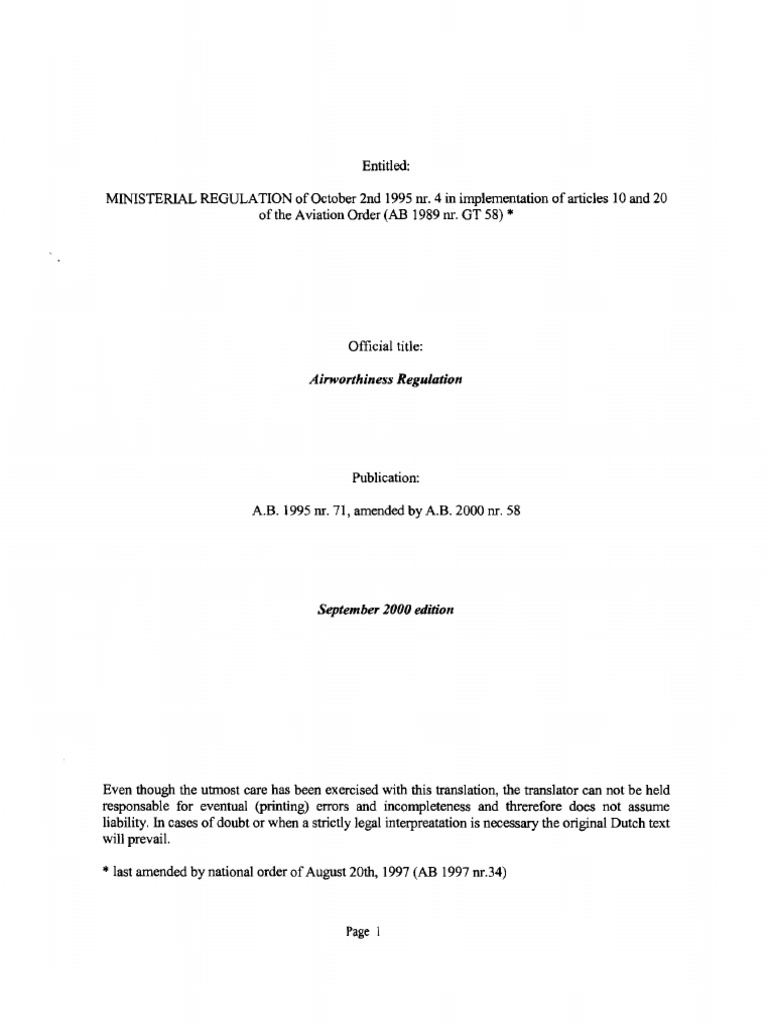 Airworthiness Regulation Overview | PDF | Aviation | Aircraft