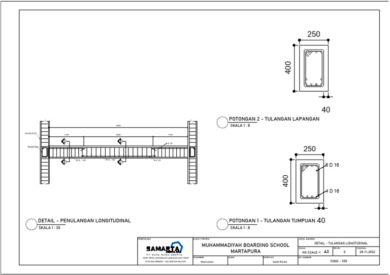 Detail Tulangan Longitudinal Proyek MBS | PDF