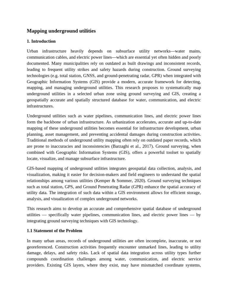 Urban Underground Utility Mapping Techniques | PDF | Geographic ...