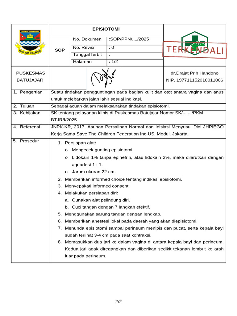 Sop EPISIOTOMI | PDF