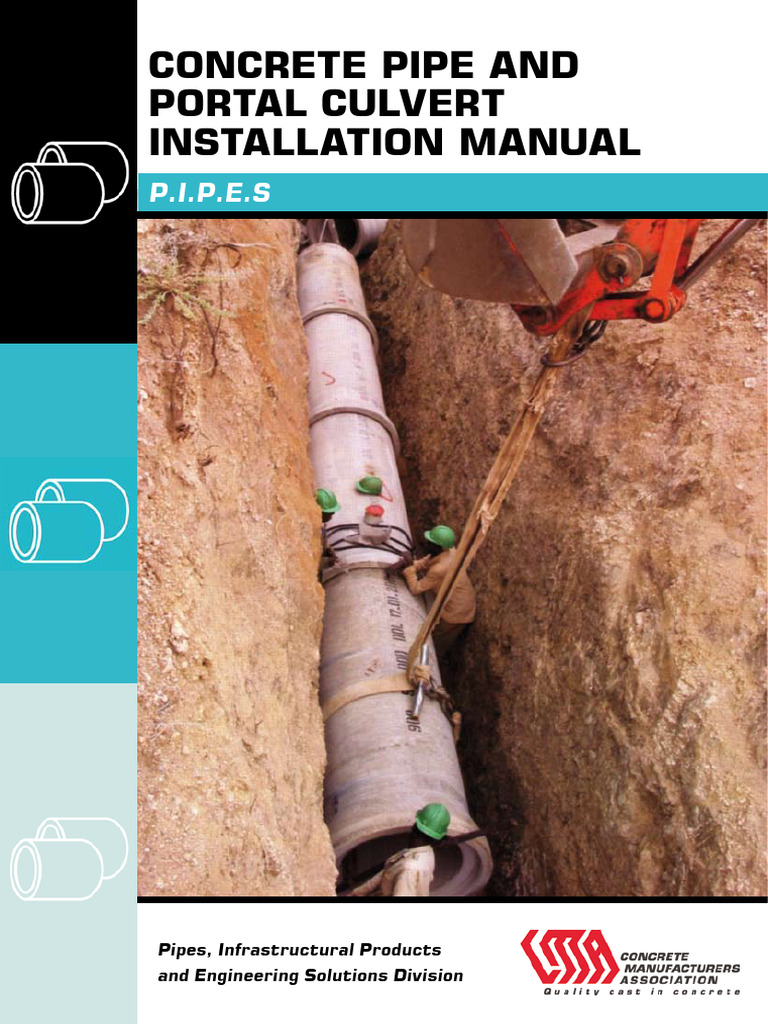 Concrete Pipe Installation Manual | PDF | Concrete | Pipe (Fluid ...