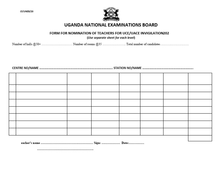 Form For Selection of Invigilator S 2017 | PDF