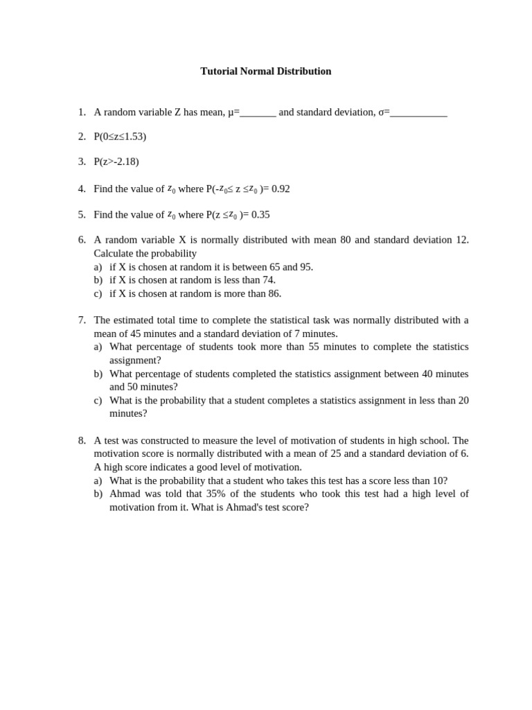 Normal Distribution Tutorial Guide | PDF