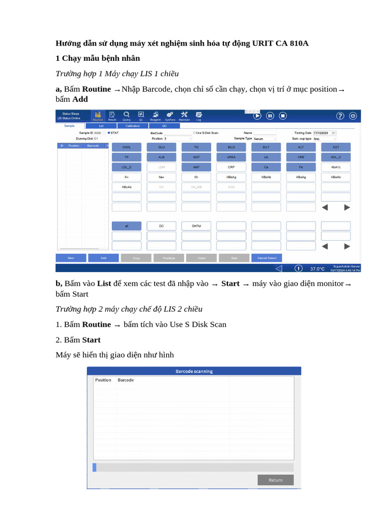 HDSD Urit CA 810a | PDF
