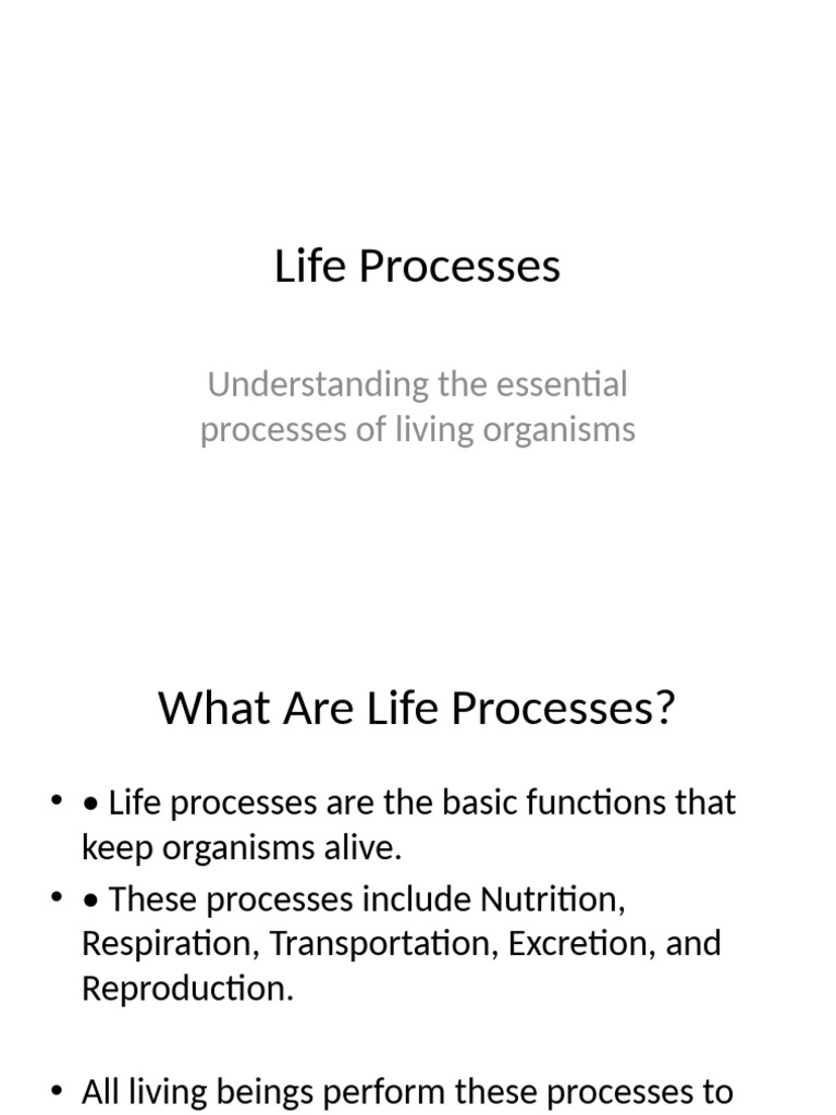 Essential Life Processes Explained | PDF
