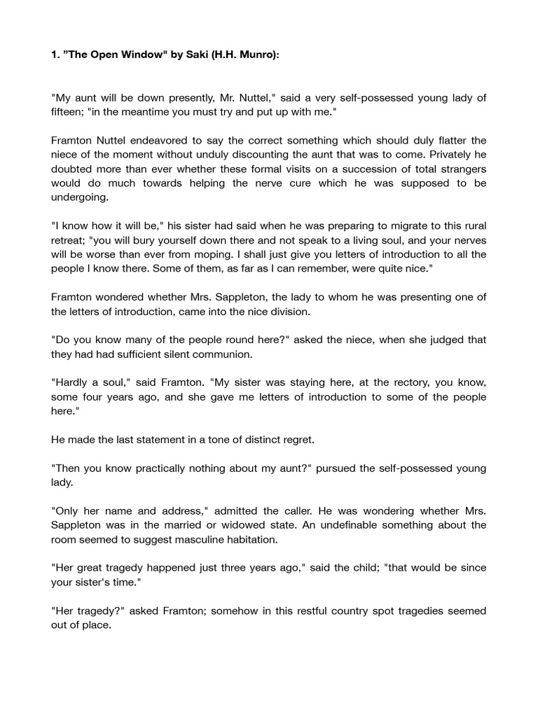 Short Story Group Recitation | PDF