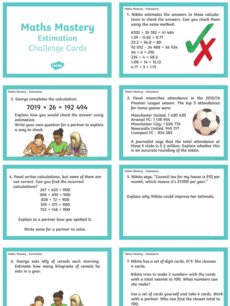 Year 6 Calculation Estimation Maths Mastery | PDF