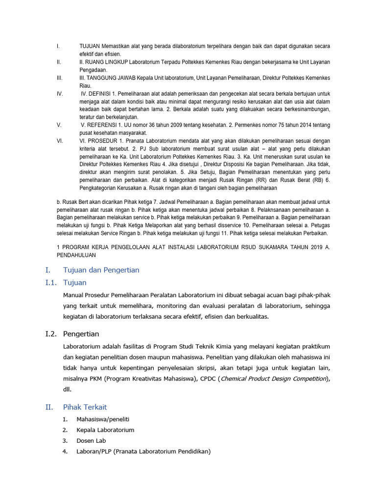 Prosedur Perawatan Alat Lab | PDF
