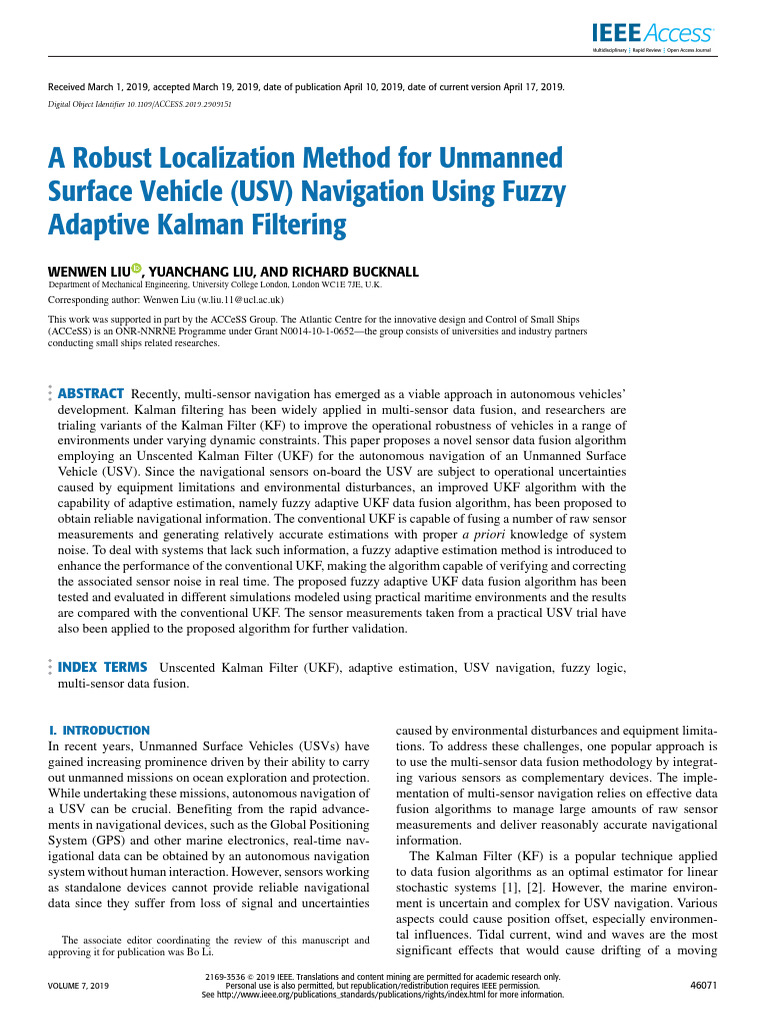 A Robust Localization Method For Unmanned Surface Vehicle USV ...