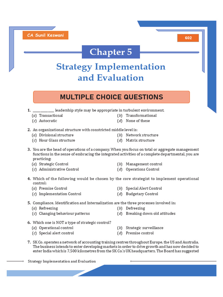 Strategic Implementation and Evaluation | PDF | Strategic Management | Strategic Planning