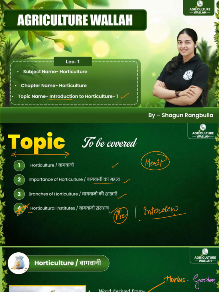 Horticulture 01 - Class Notes PDF | PDF