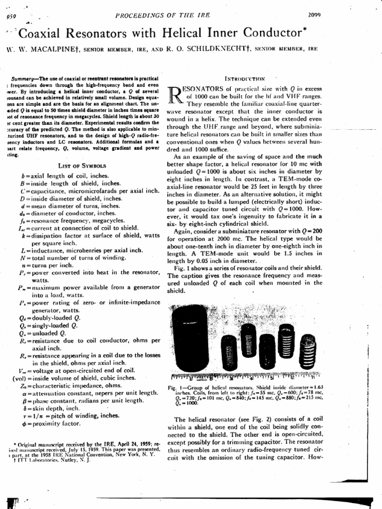 Coaxial Resonators | PDF