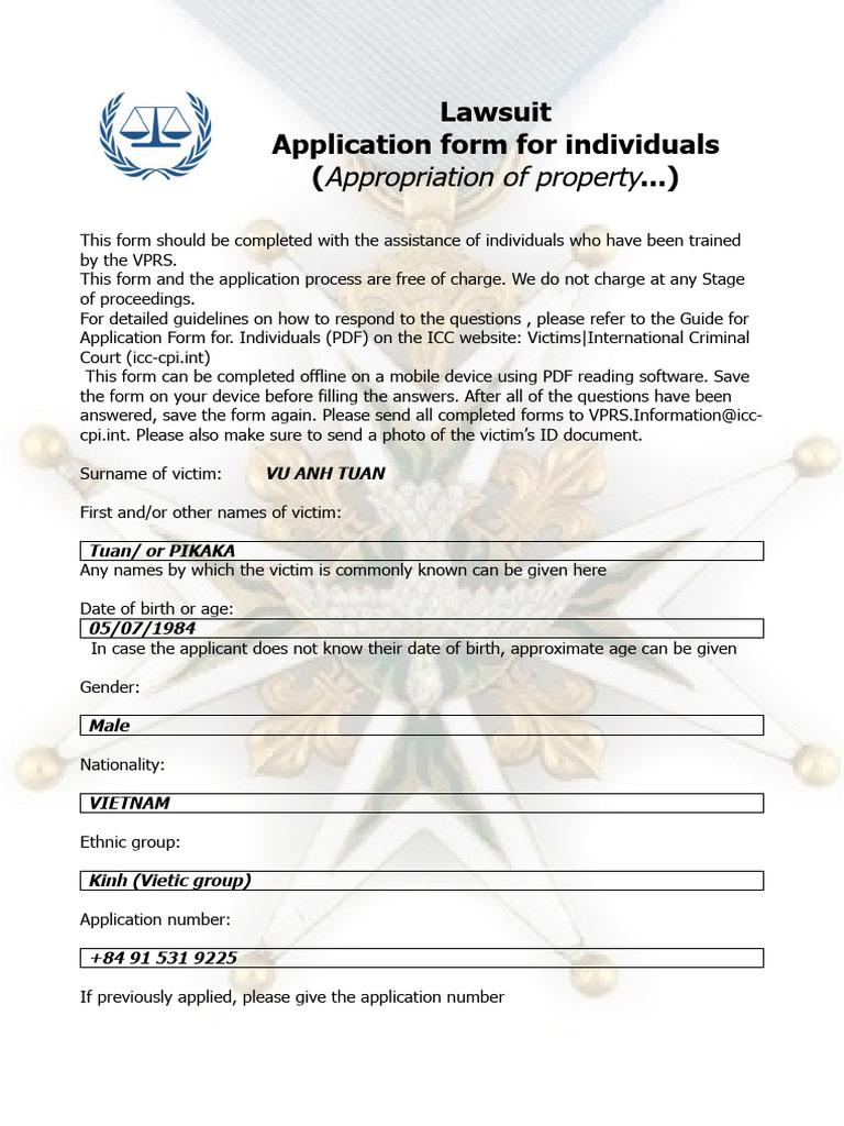 Vu Anh Tuan-ApplicationForm - ICC2025 | PDF | Mental Disorder | Self Esteem