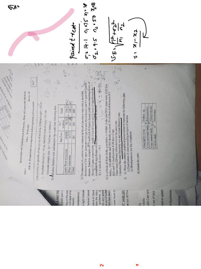 Biostats Question Papers - 251002 - 102330 | PDF