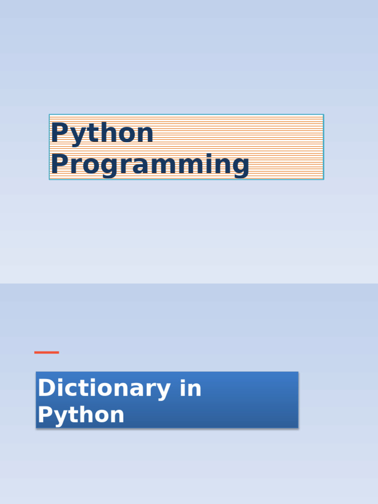 3 - Dictionary in Python | PDF | Bracket | Python (Programming Language)