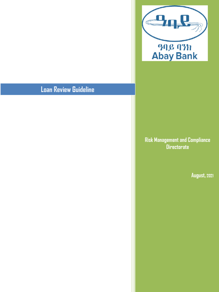 Loan Review Guidelines for Risk Management | PDF | Loans | Banks