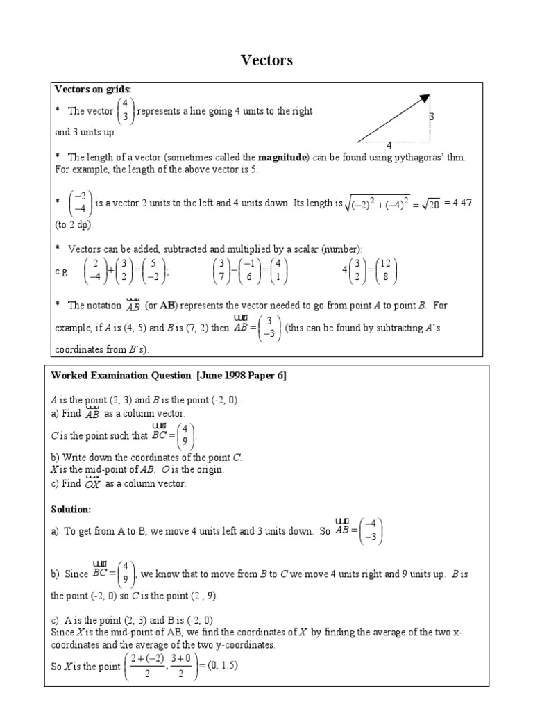Vectors | Download Free PDF | Euclidean Vector | Mathematical Objects