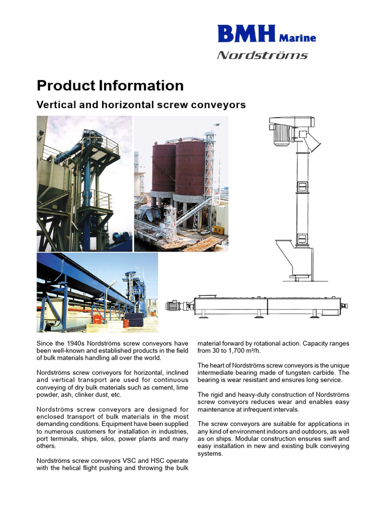 01 Vertical A Horizontal Screw Conveyors Rev 3 | PDF
