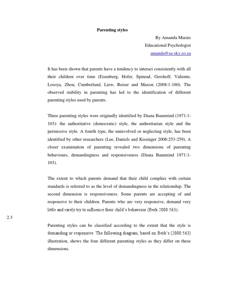 Parenting Styles | PDF | Parenting | Relationships