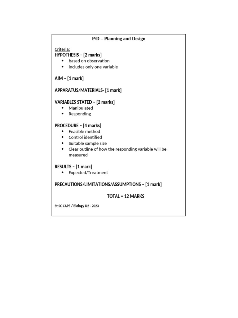 Biology Lab Report Assessment Criteria | PDF