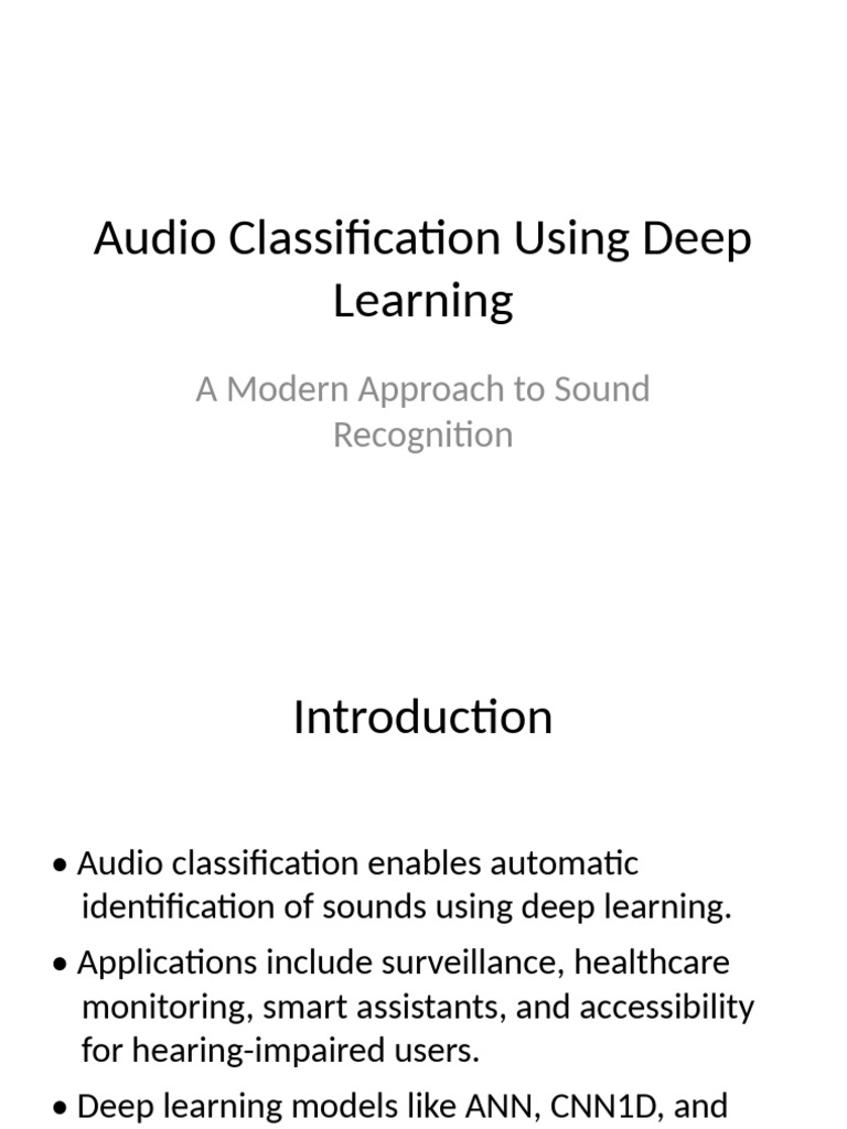 Enhanced Audio Classification Presentation v2 | PDF | Deep Learning | Applied Mathematics