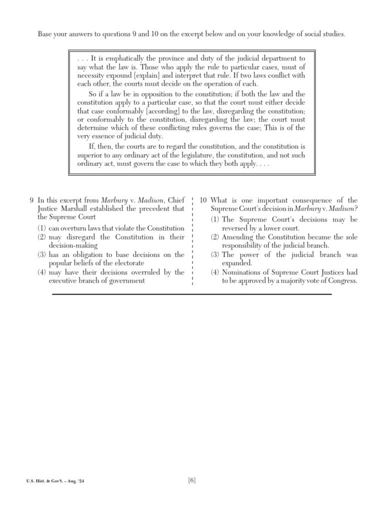 0824ExamUSH - Marbury V Maddison | PDF | Supreme Court Of The United ...