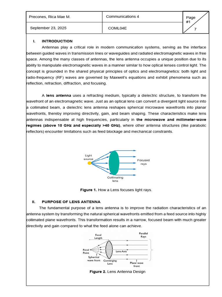 Applications of Lens Antennas | PDF | Antenna (Radio) | Optics