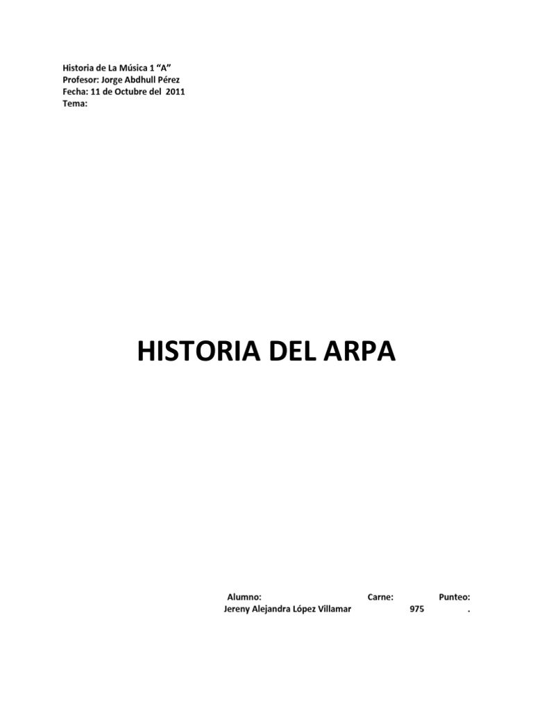 Historia y evolución del arpa | PDF | Instrumentos musicales ...