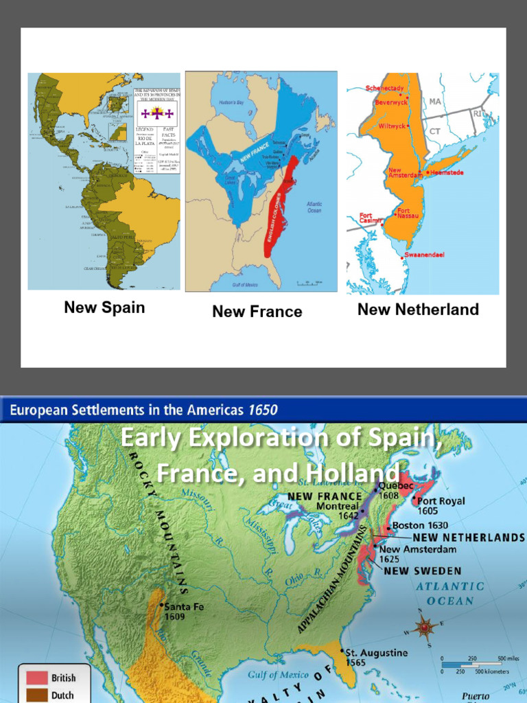 1) Early Exploration of Spain, France, Holland | PDF | New France ...