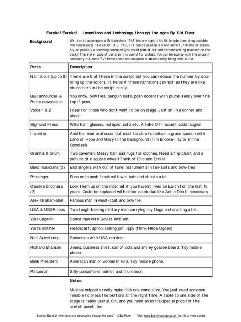 Eureka! Eureka! - Inventions and Technology Through The Ages | PDF ...