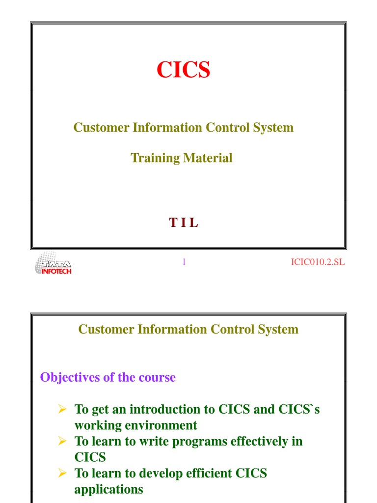 Customer Information Control System Customer Information Control System Training Material G ...