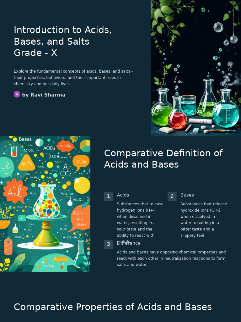 Introduction To Acids Bases and Salts | PDF | Acid | Ph