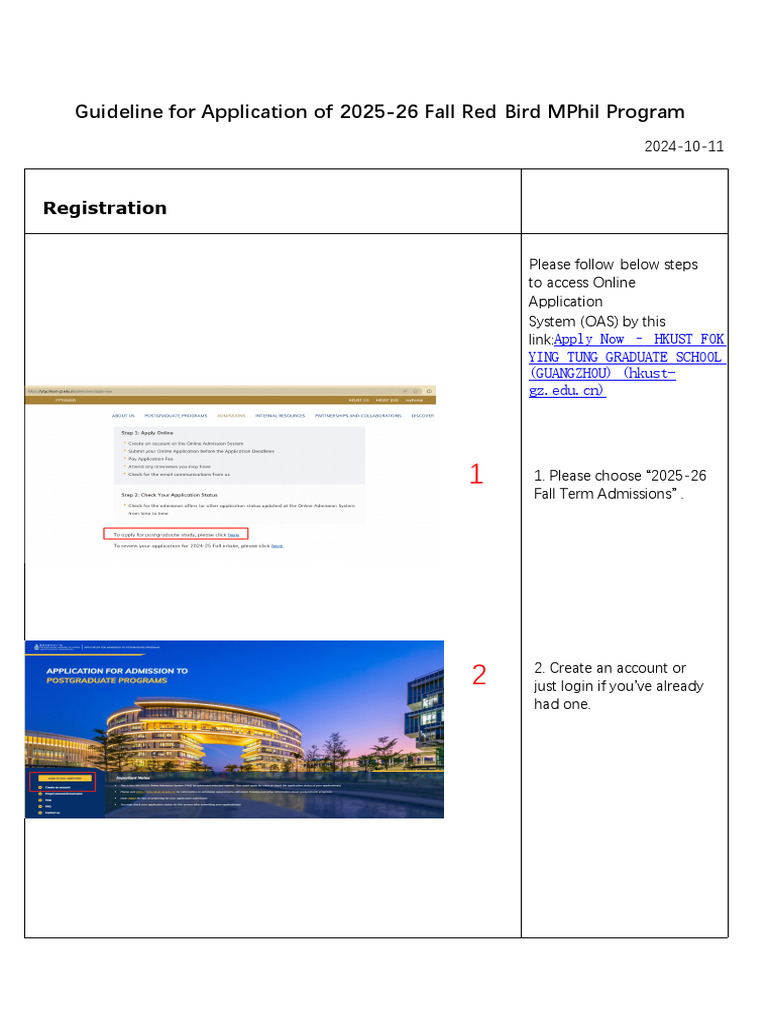 Red Bird MPhil Application Guidelines | PDF