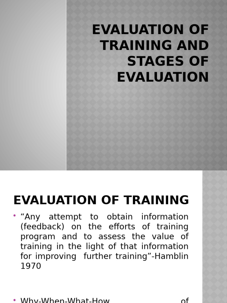Evaluation of Training-Stages | PDF