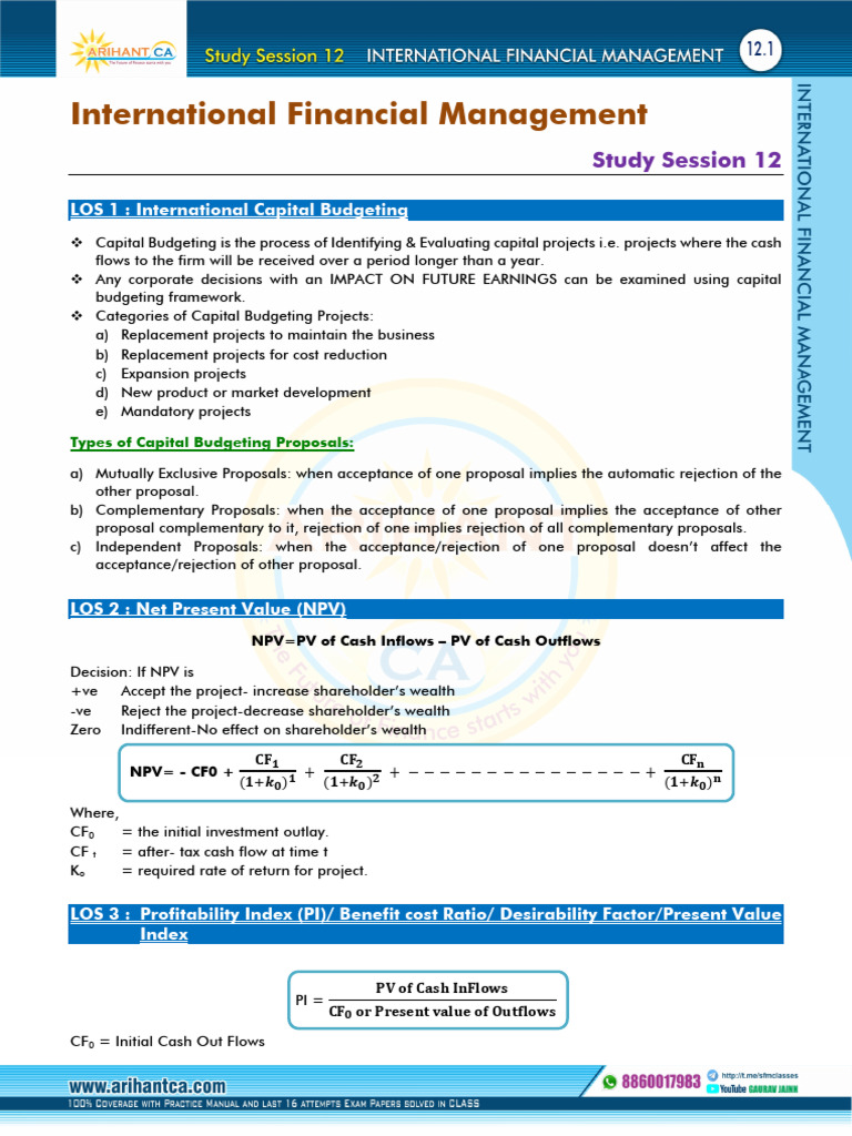 CA Final - International Financial Management - Advanced Financial ...