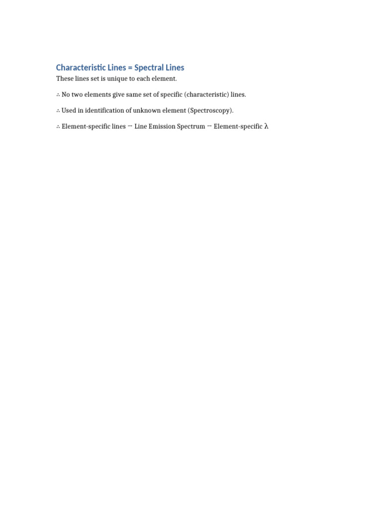 Characteristic Lines in Spectroscopy | PDF