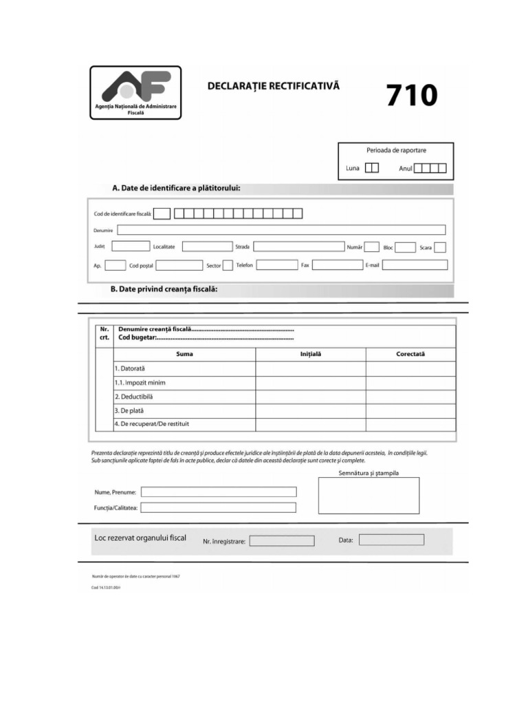 Formularul 710 | PDF