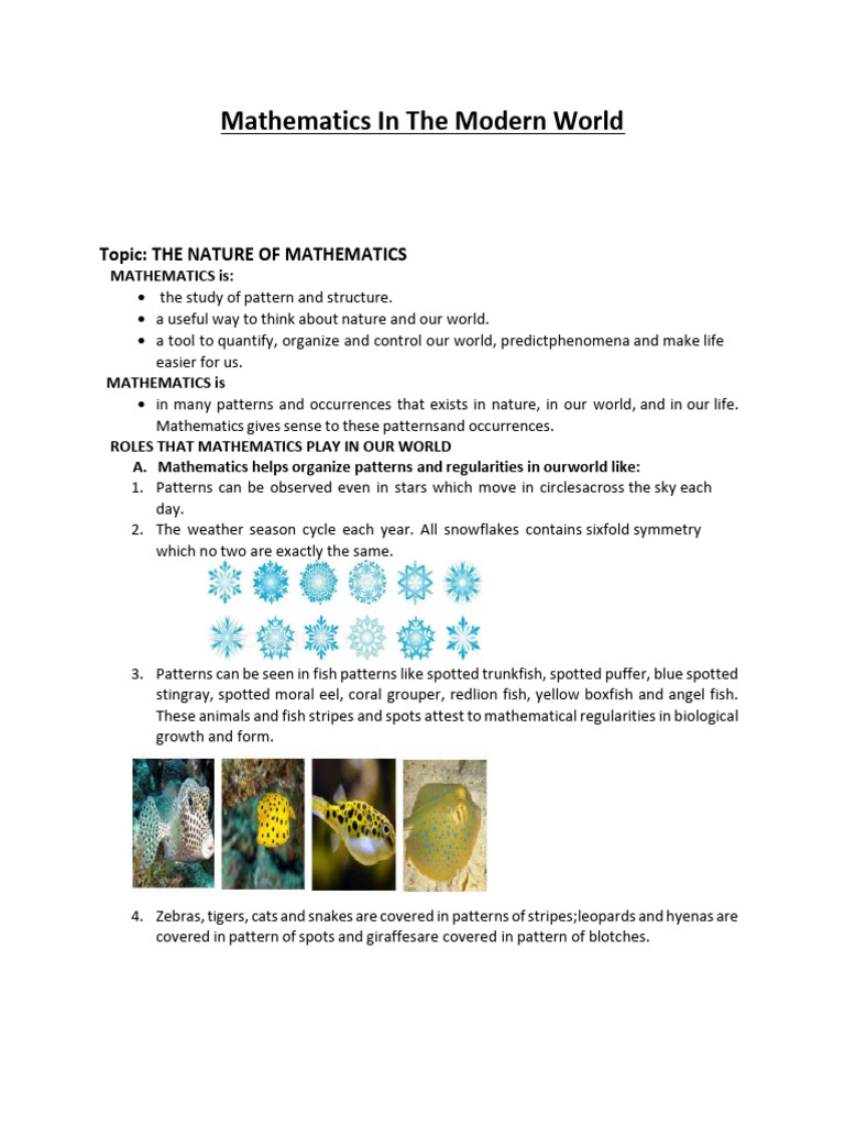 Patterns of Mathematics in Nature | PDF | Pattern | Symmetry