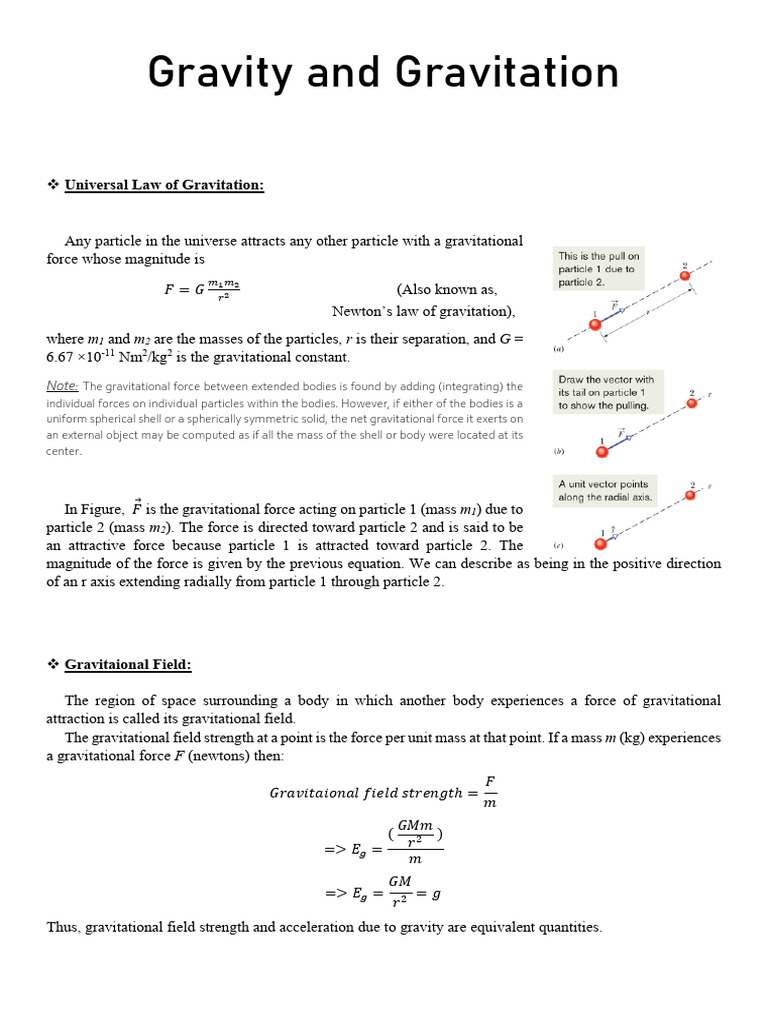 Gravity and Gravitation | PDF | Force | Orbit
